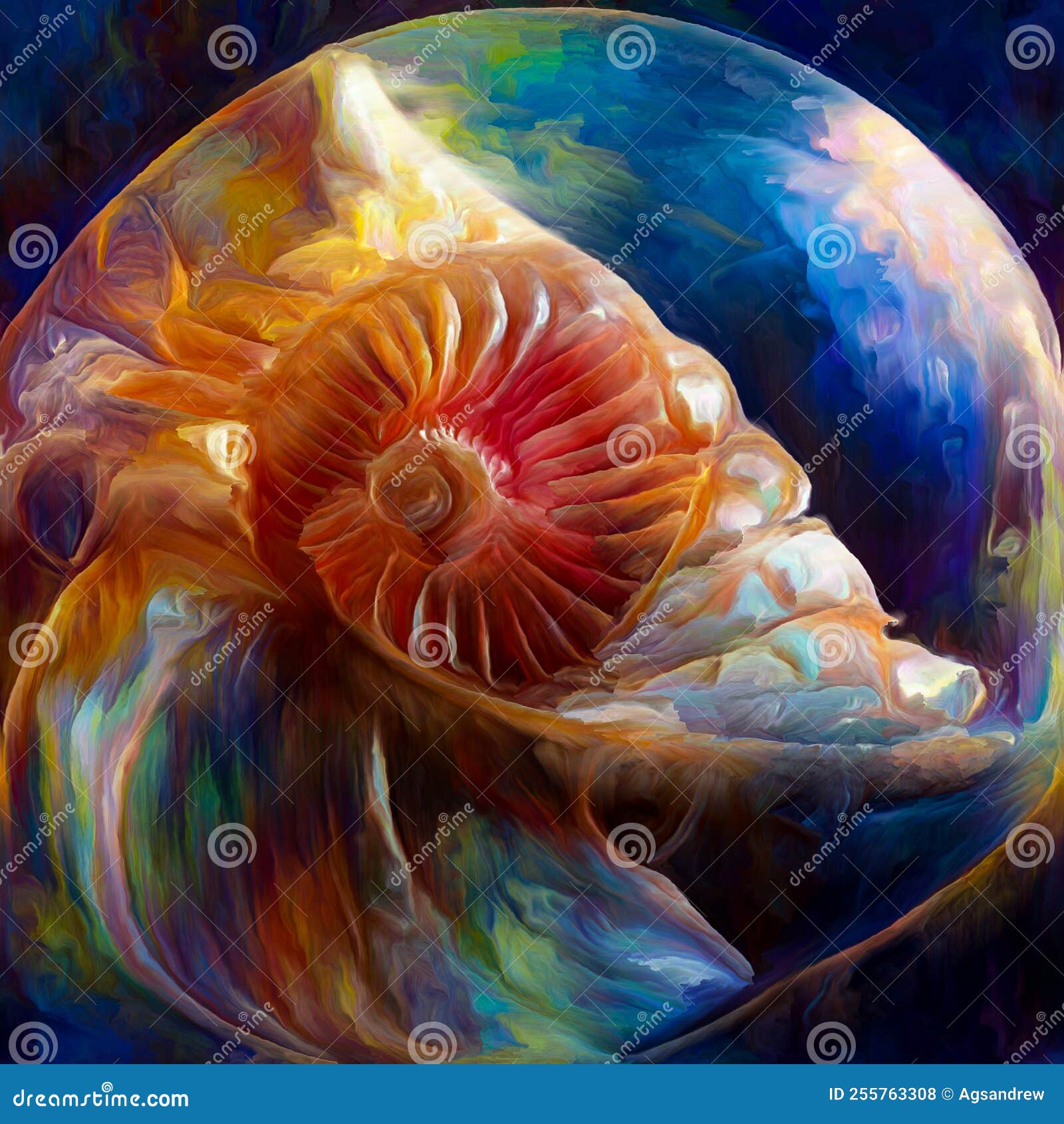 Elegance of Nautilus stock illustration. Illustration of transition ...