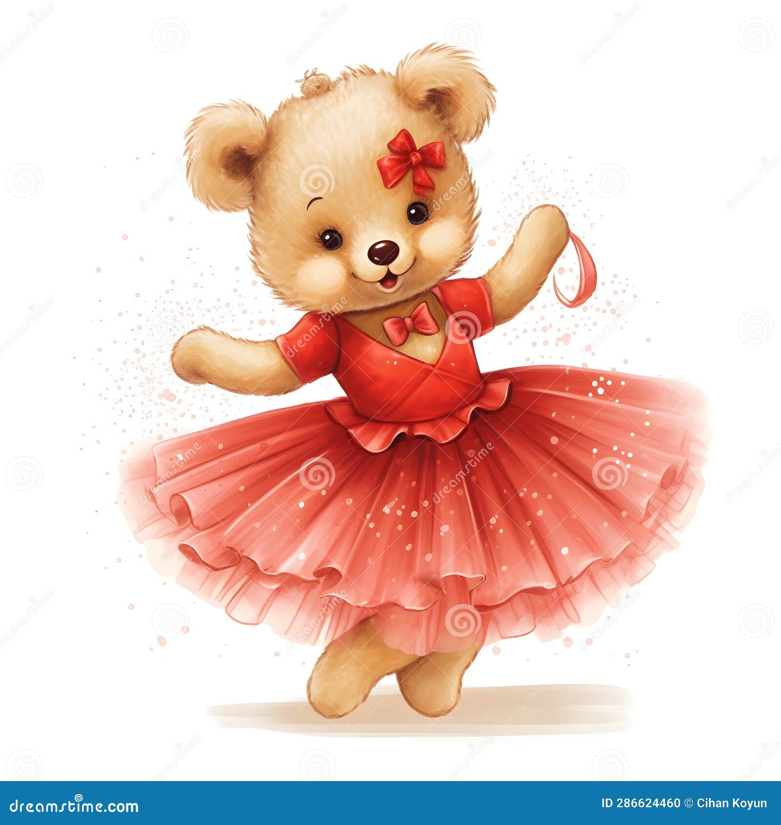 Elegance of Teddy in Tutu Illustration Stock Illustration ...