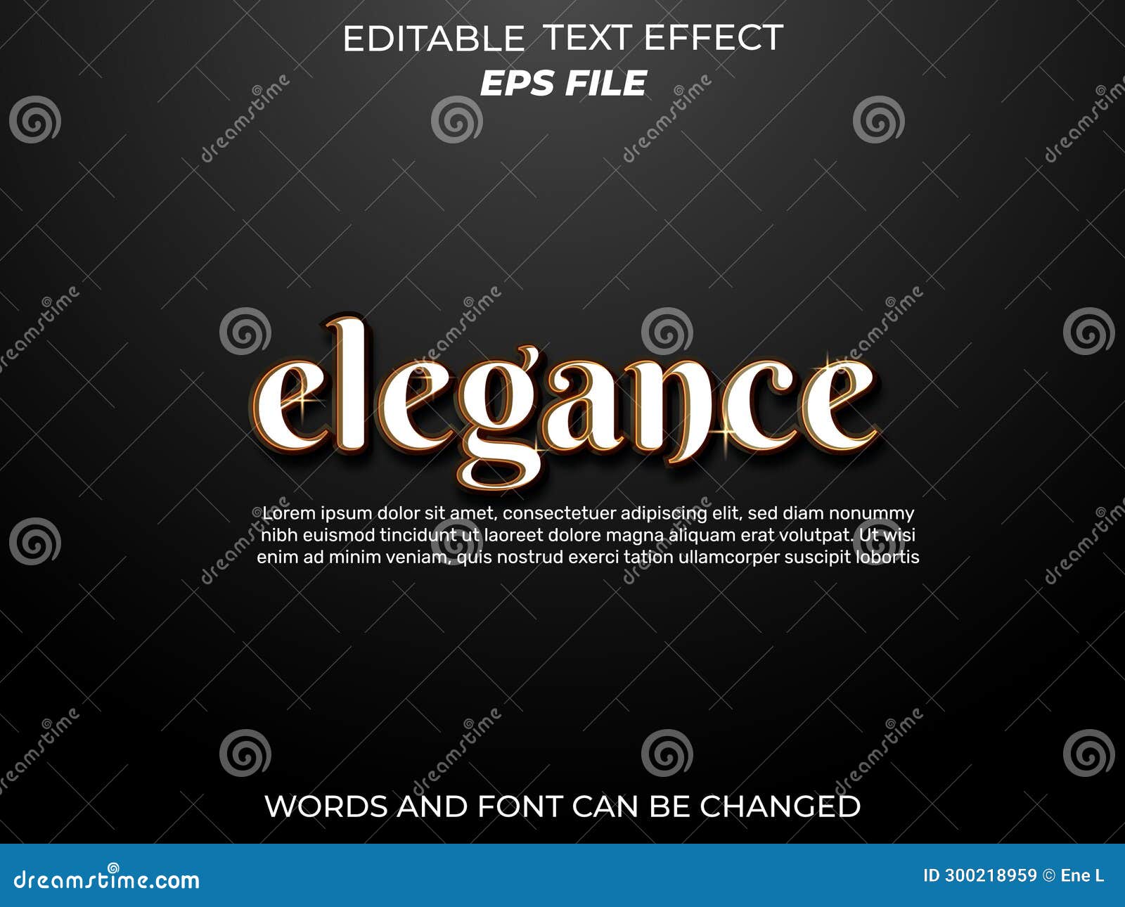 Elegance Text Effect, Font Editable, Typography, 3d Text. Vector ...