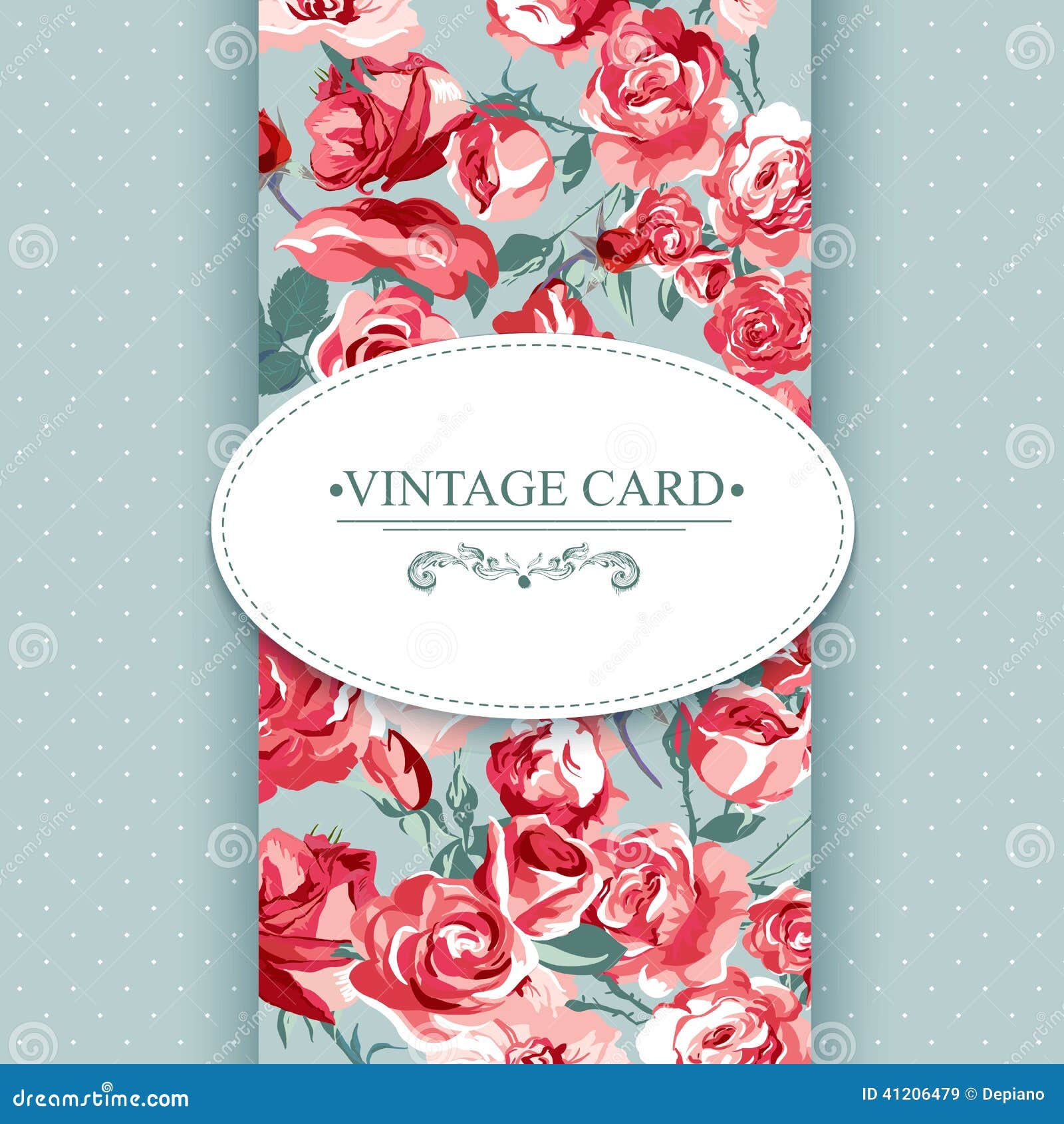 Card With Roses And Elderberry Cartoon Vector | CartoonDealer.com #79341991