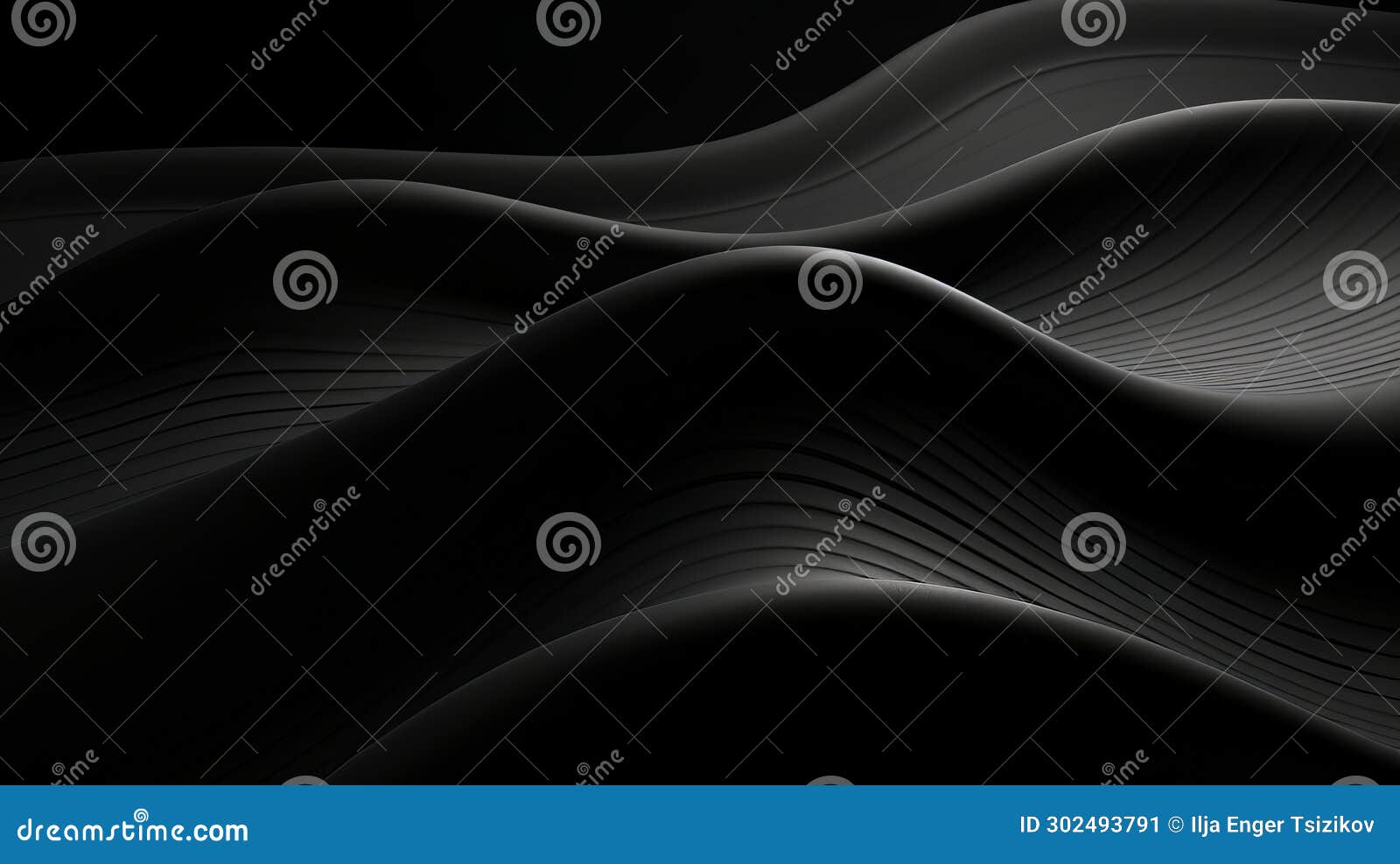 Elegant Abstract Black Wavy Background with Seamless Wave Pattern and ...
