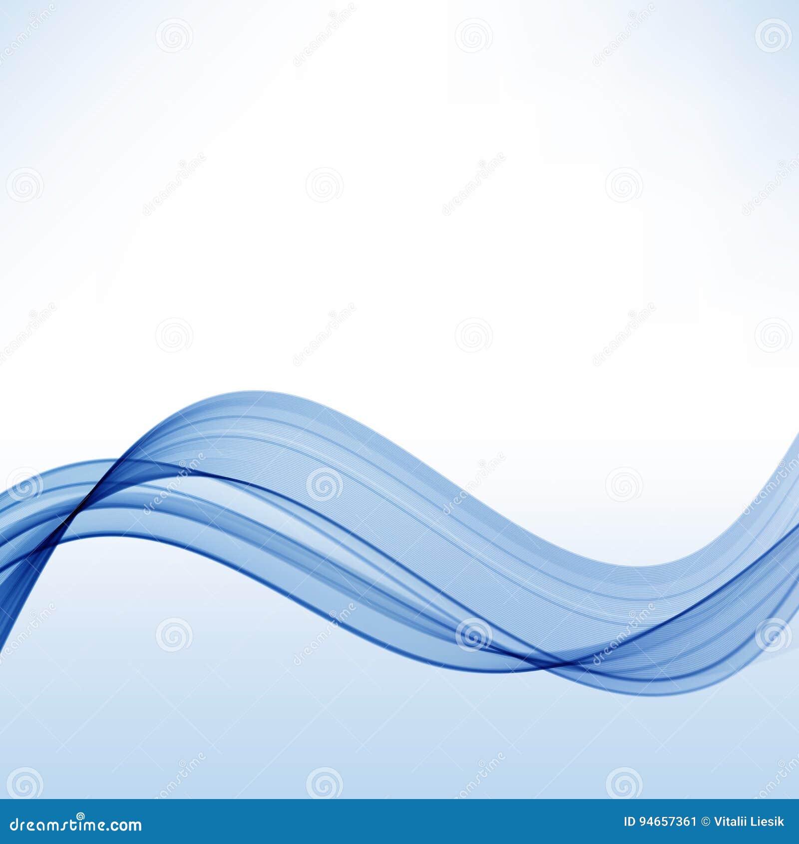 Elegant Abstract Blue Background Wavy Transparent Wave Stock Vector ...