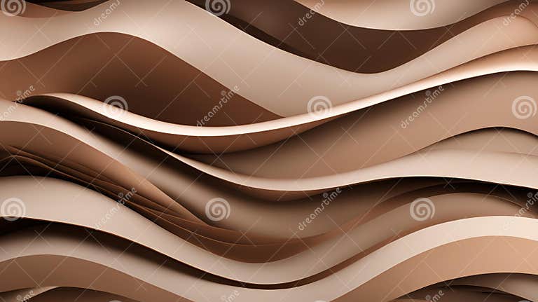 Elegant Abstract Brown Wave Pattern with Soft Curves and Flowing Design ...
