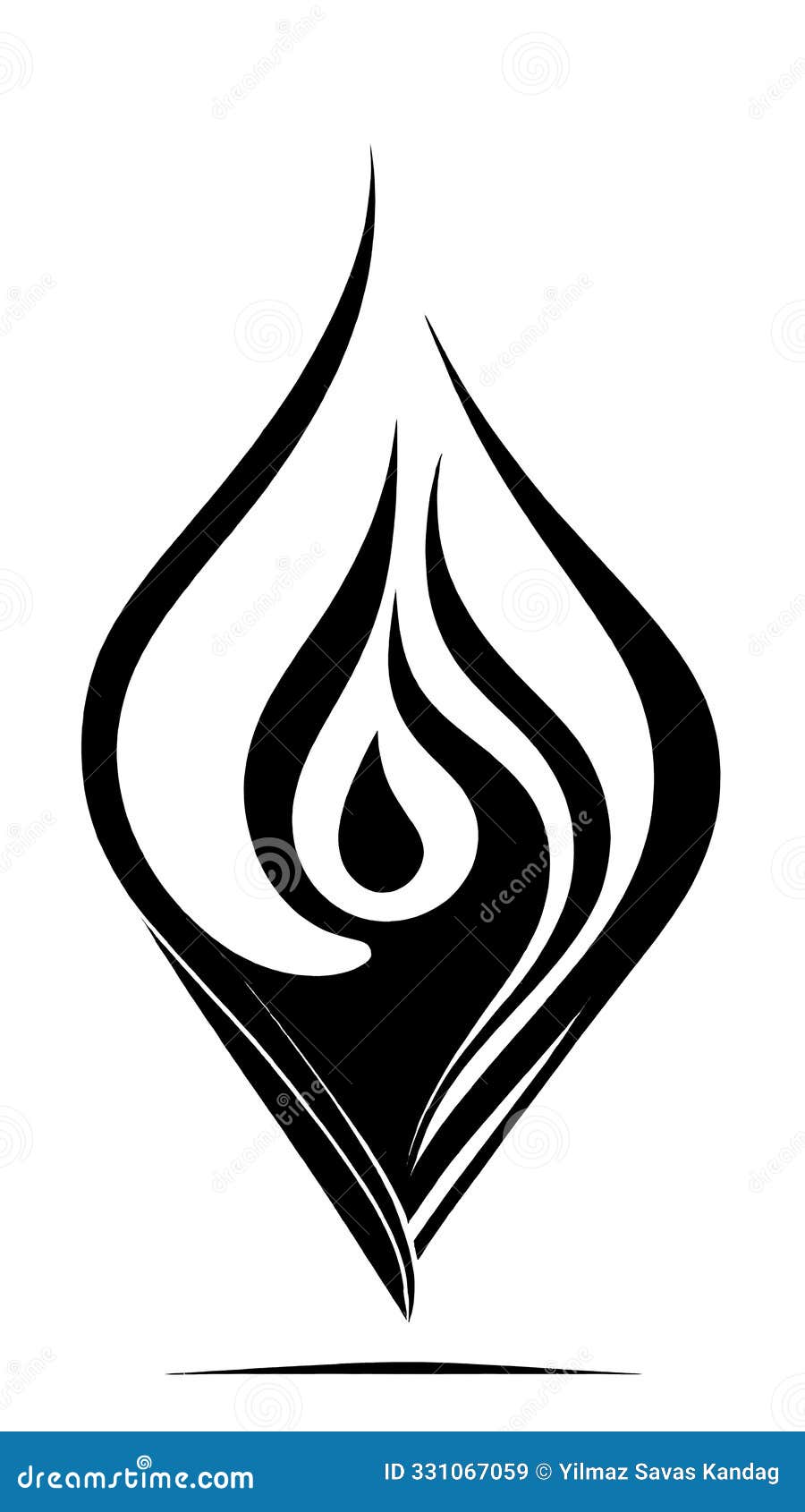 Elegant Abstract Flame Design. Black and White . Stock Illustration ...