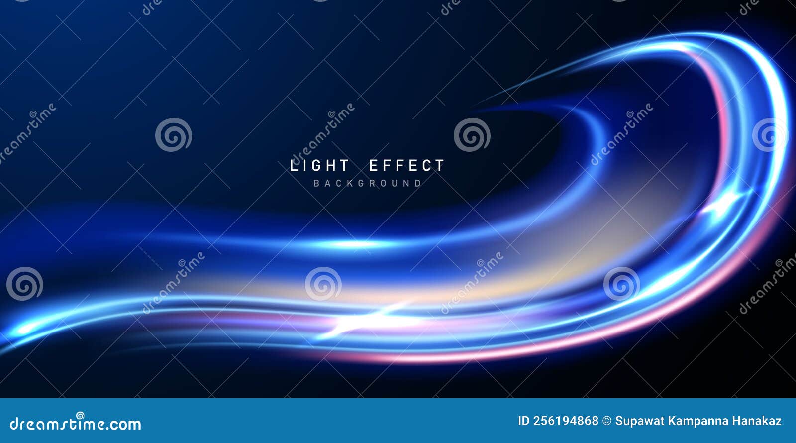 Elegant Abstract Light Line Effect Design Vector Illustration on Black ...