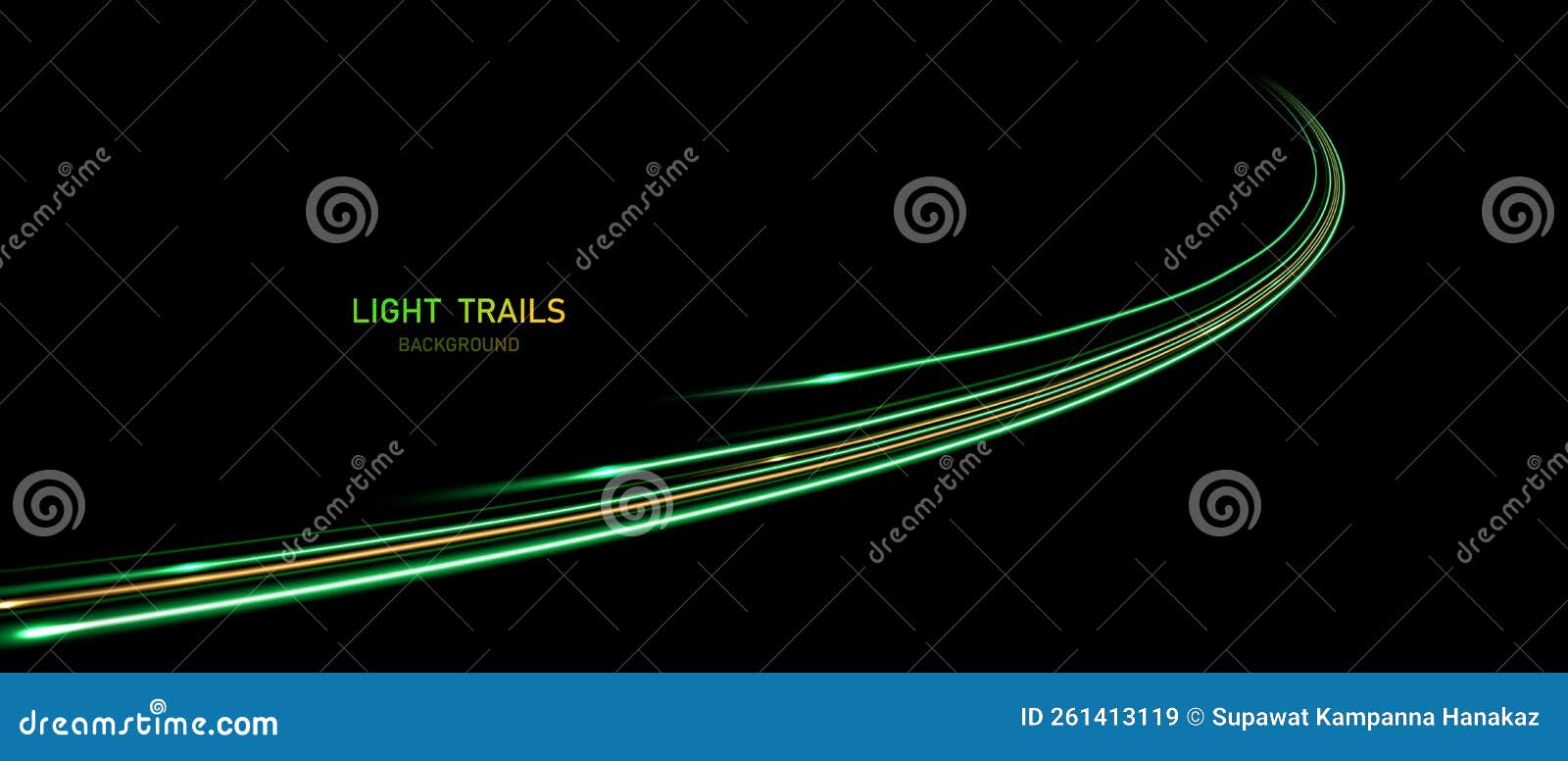 Elegant Abstract Light Line Effect Design Vector Illustration on Black ...