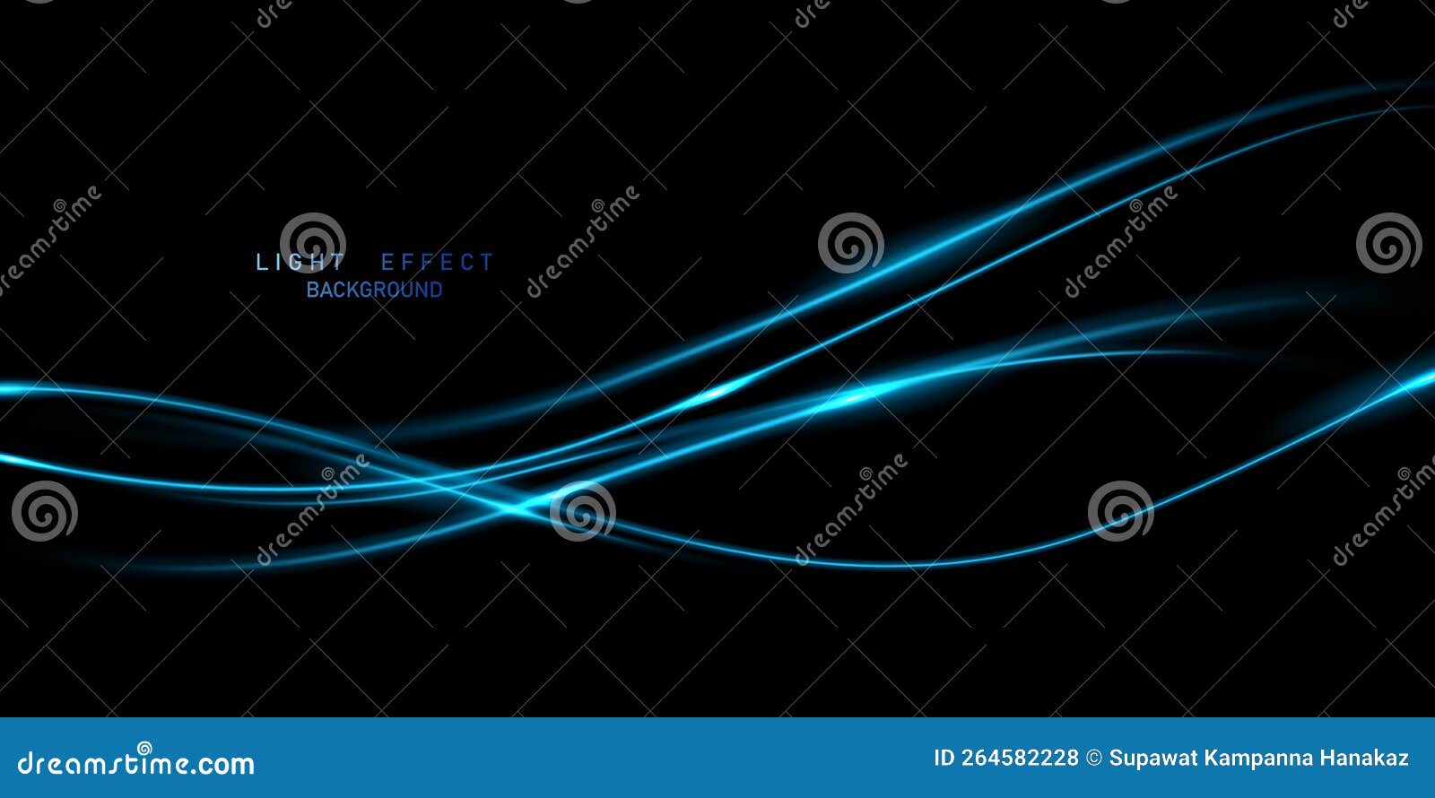 Elegant Abstract Light Line Effect Design Vector Illustration on Black ...