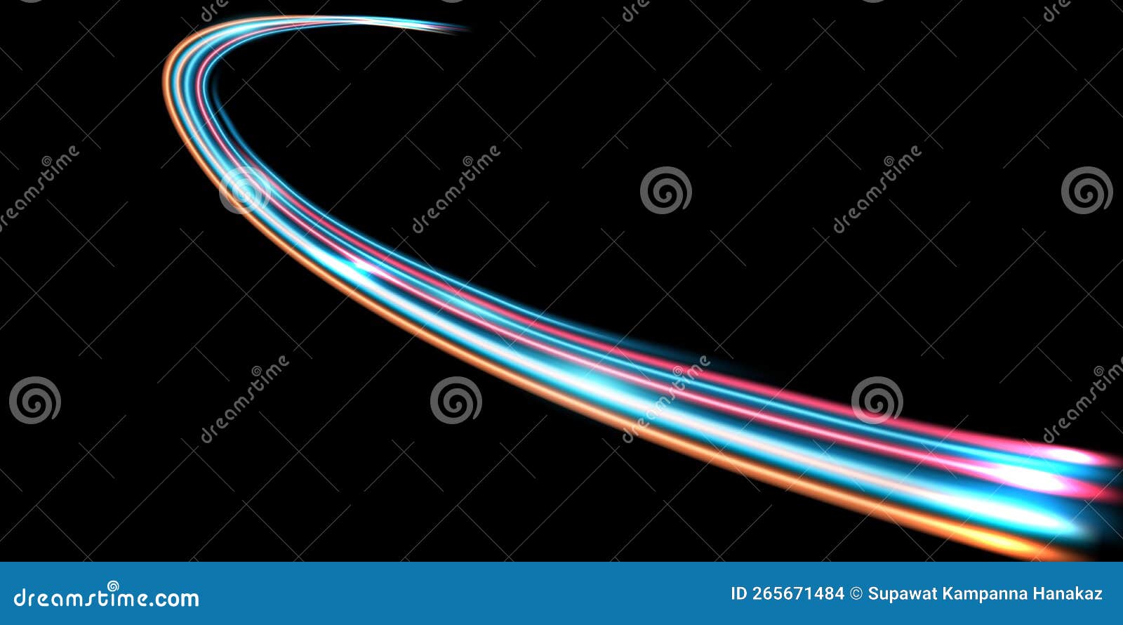 Elegant Abstract Light Line Effect Design Vector Illustration on Black ...