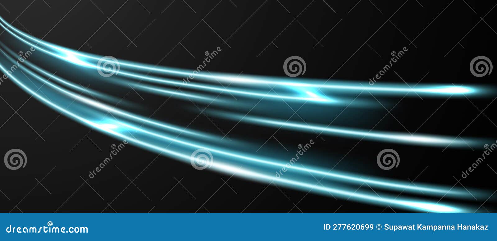 Elegant Abstract Light Line Effect Design Vector Illustration on Black ...