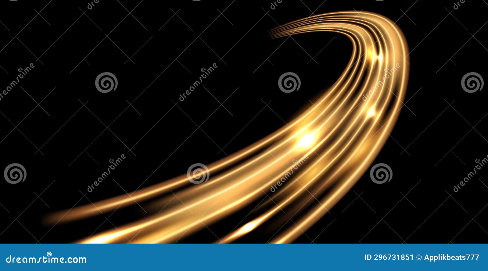 Elegant Abstract Light Line Effect Design Vector Illustration on Black ...