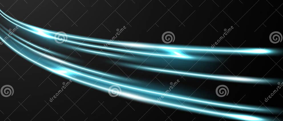Elegant Abstract Light Line Effect Design Vector Illustration on Black ...