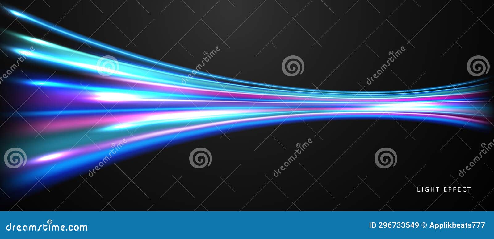 Elegant Abstract Light Line Effect Design Vector Illustration on Black ...