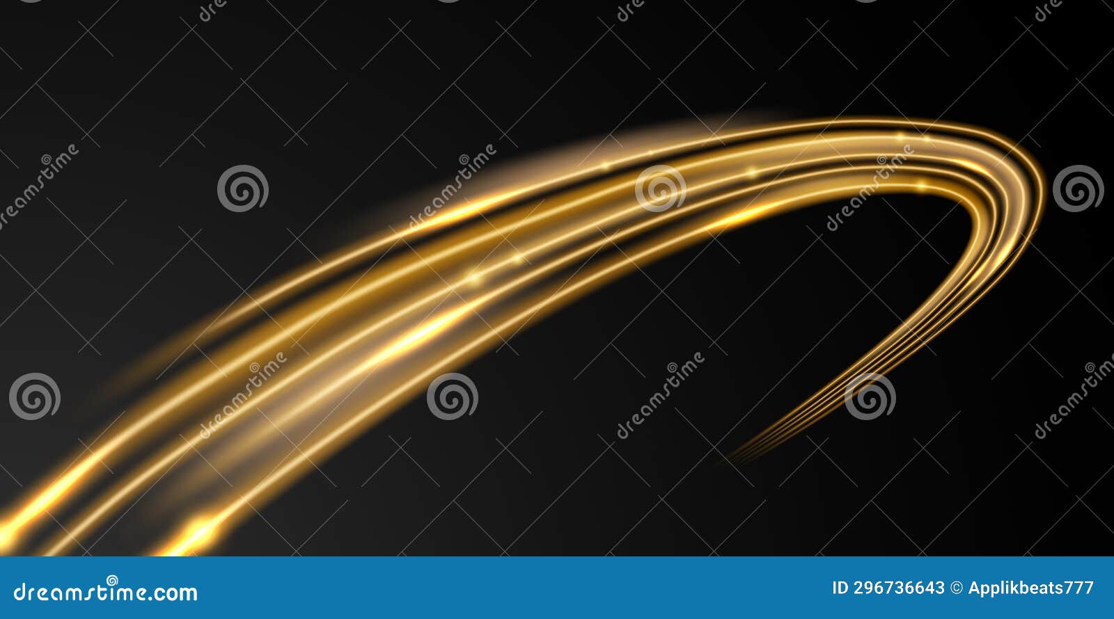 Elegant Abstract Light Line Effect Design Vector Illustration on Black ...