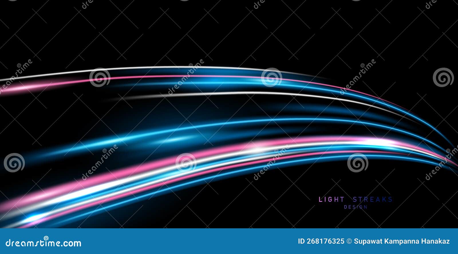 Elegant Abstract Light Line Effect Design Vector Illustration on Black ...