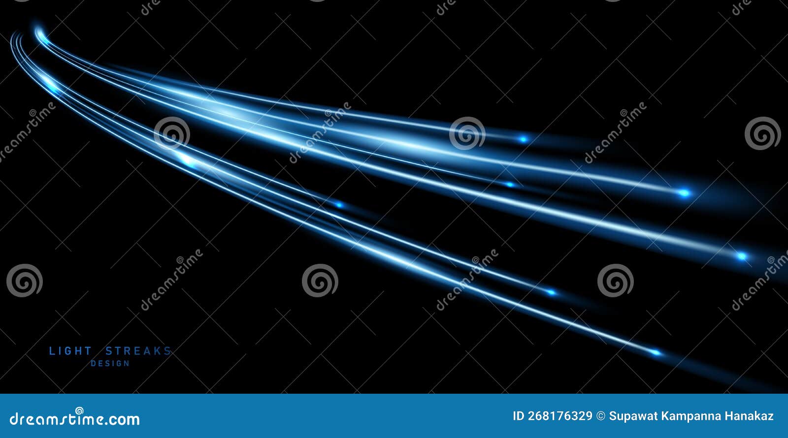 Elegant Abstract Light Line Effect Design Vector Illustration on Black ...