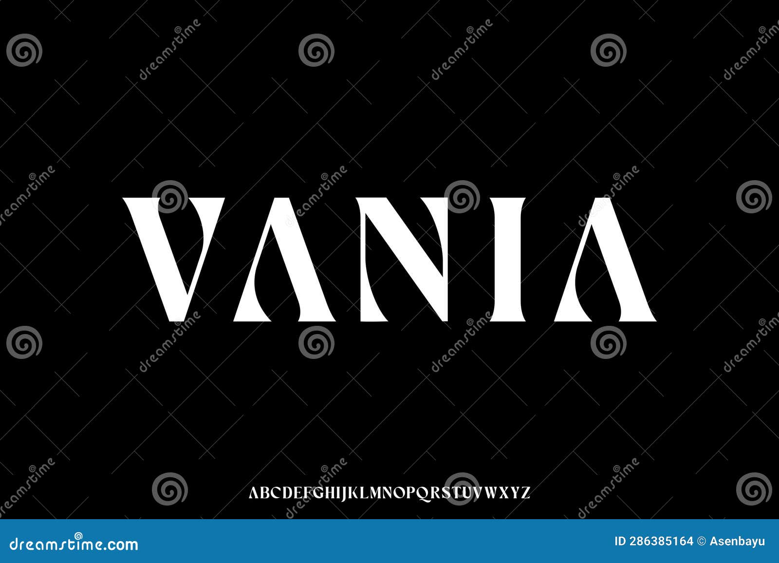 Abstract Elegant Serif Alphabet Display Font Vector Illustration Stock ...