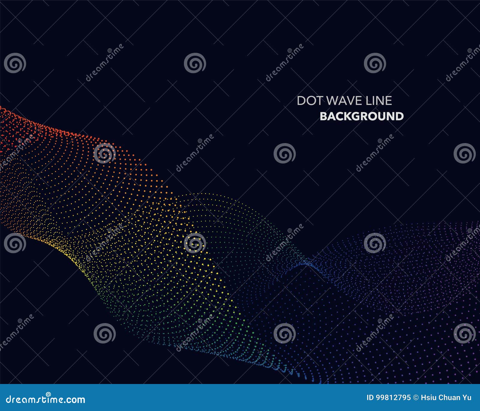 Elegant Abstract Spectrum Rainbow Gradient Wave Dot Line Stock Vector ...