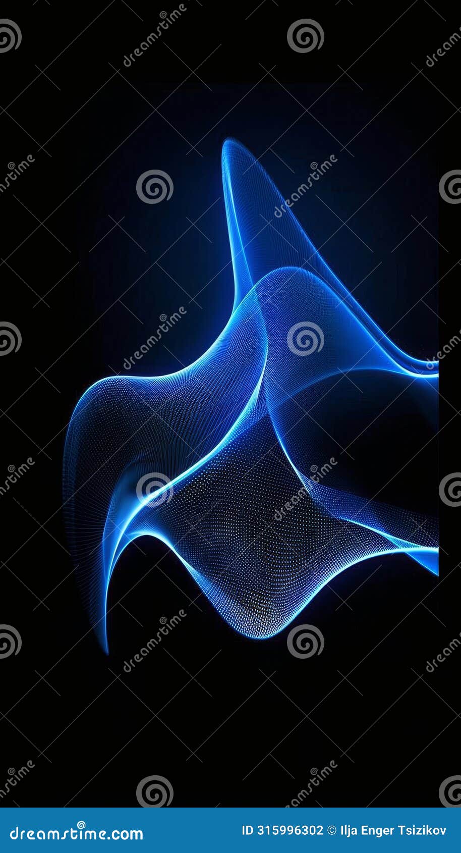 Elegant Abstract Technology Wave Design with Blue Digital Light Effect ...