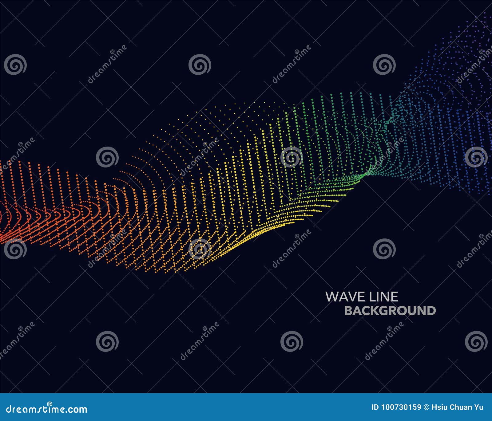 Elegant Abstract Vector Spectrum Rainbow Gradient Wave Dot Line Stock ...