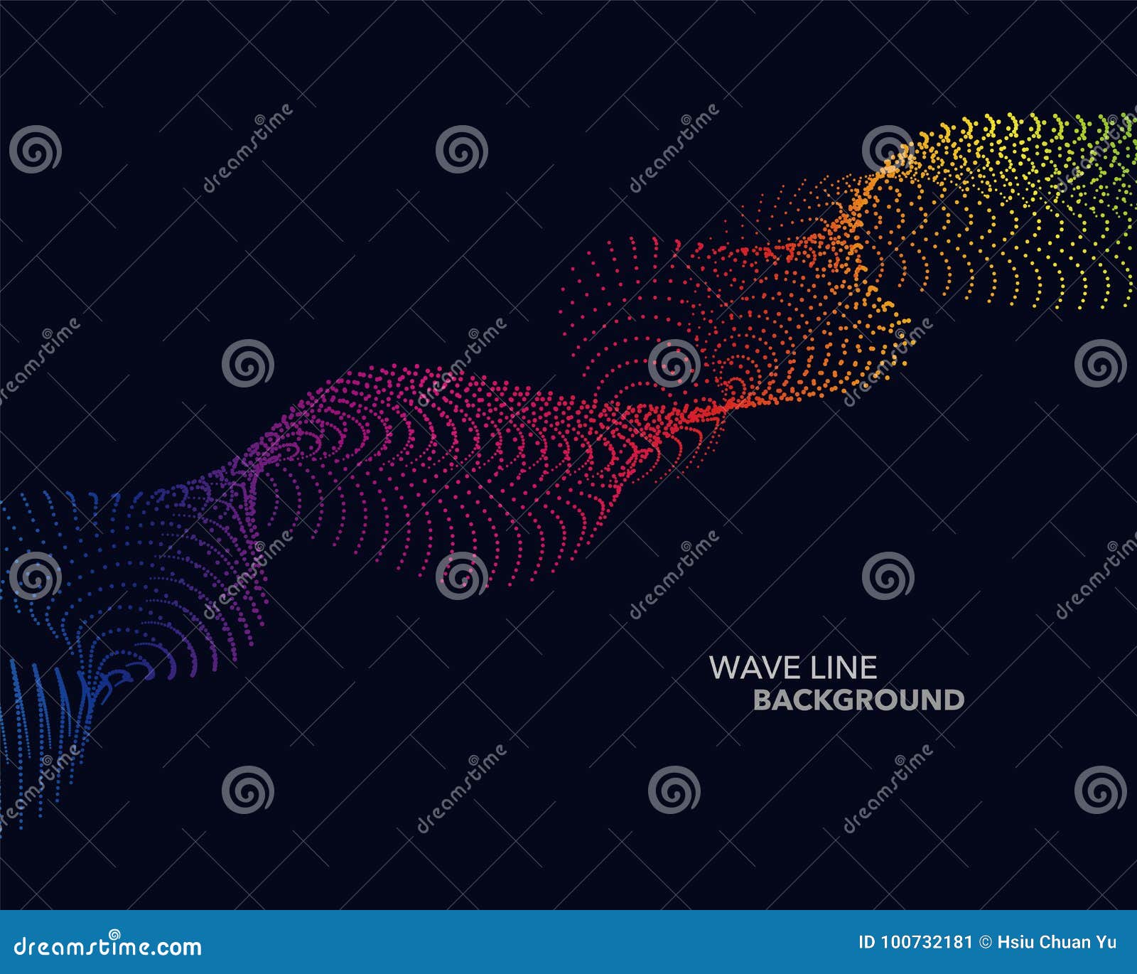 Elegant Abstract Vector Spectrum Rainbow Gradient Wave Dot Line Stock ...