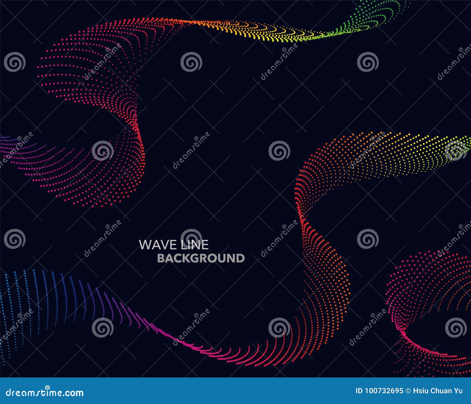 Elegant Abstract Vector Spectrum Rainbow Gradient Wave Dot Line Stock ...