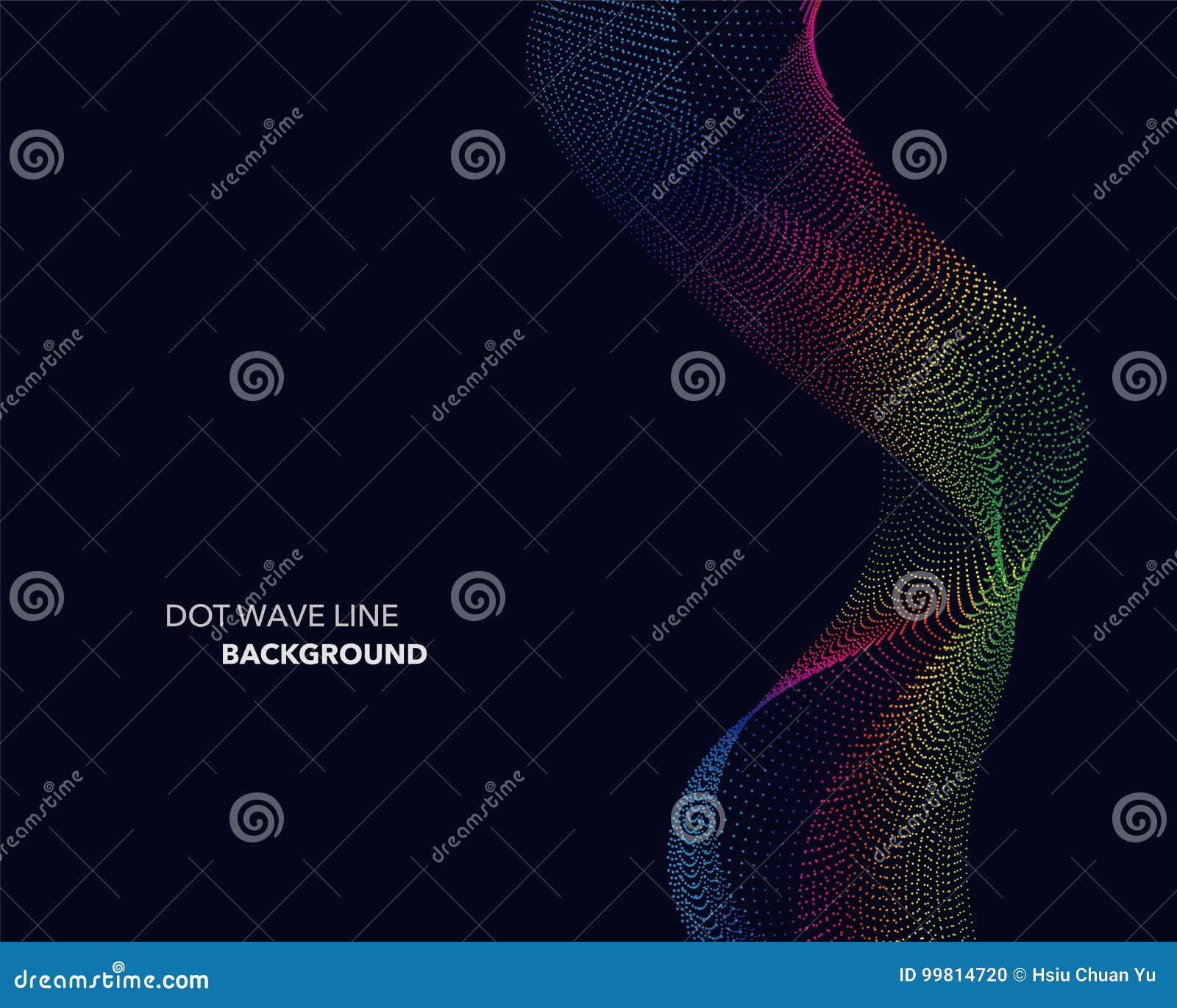 Elegant Abstract Vector Spectrum Rainbow Gradient Wave Dot Line Stock ...