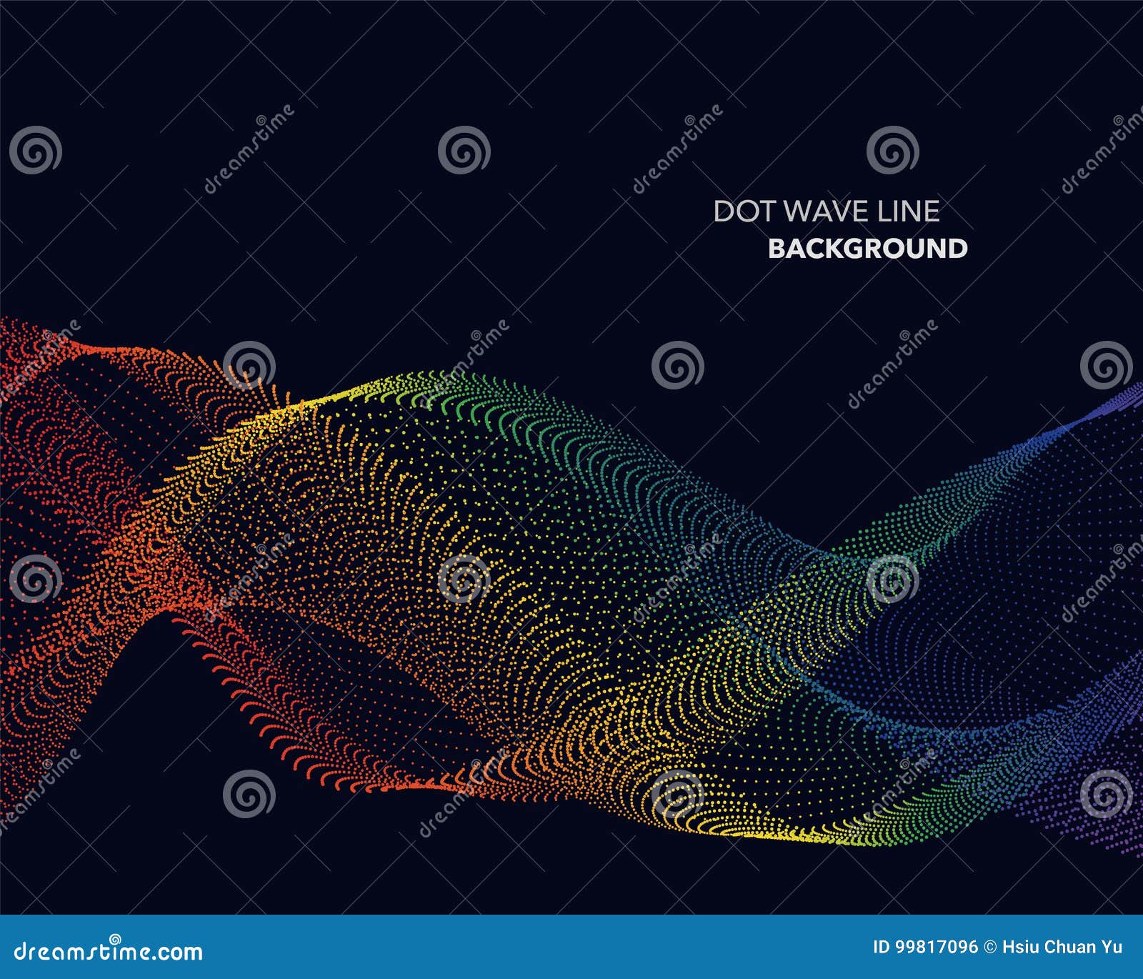 Elegant Abstract Vector Spectrum Rainbow Gradient Wave Dot Line Stock ...
