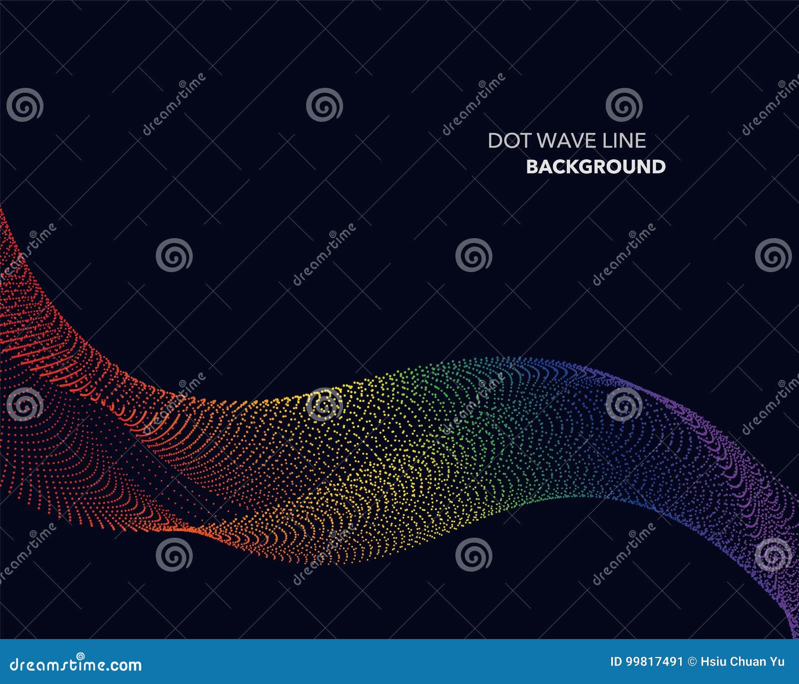Elegant Abstract Vector Spectrum Rainbow Gradient Wave Dot Line Stock ...