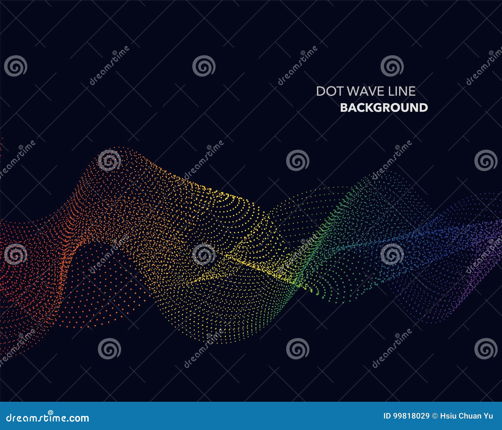 Elegant Abstract Vector Spectrum Rainbow Gradient Wave Dot Line Stock ...