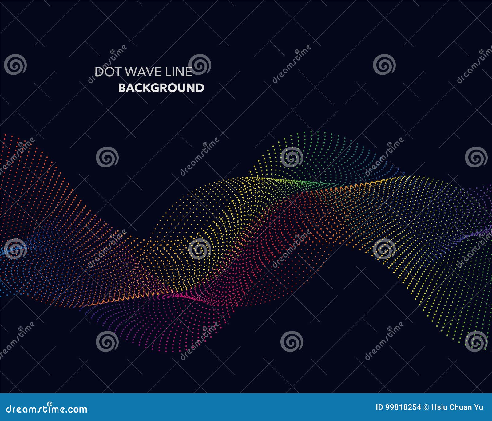 Elegant Abstract Vector Spectrum Rainbow Gradient Wave Dot Line Stock ...
