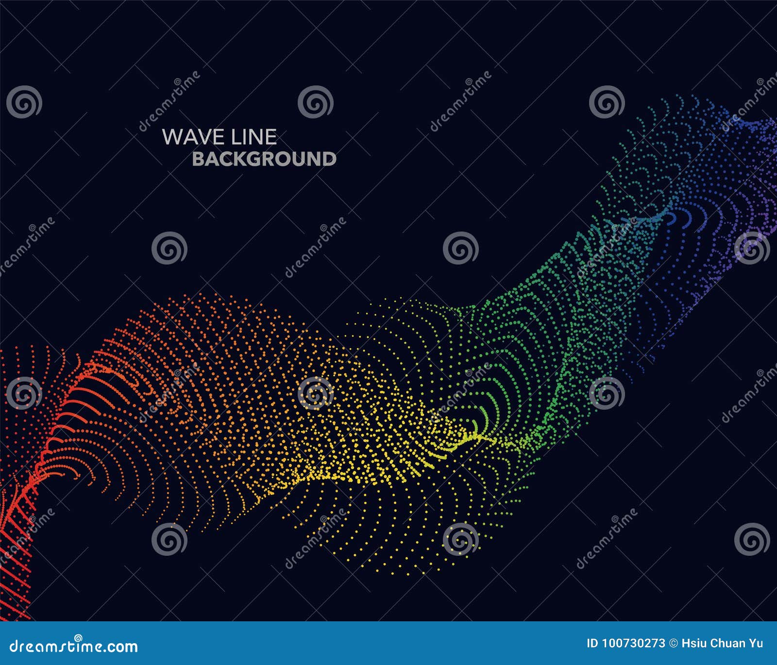 Elegant Abstract Vector Spectrum Rainbow Gradient Wave Dot Line Stock ...