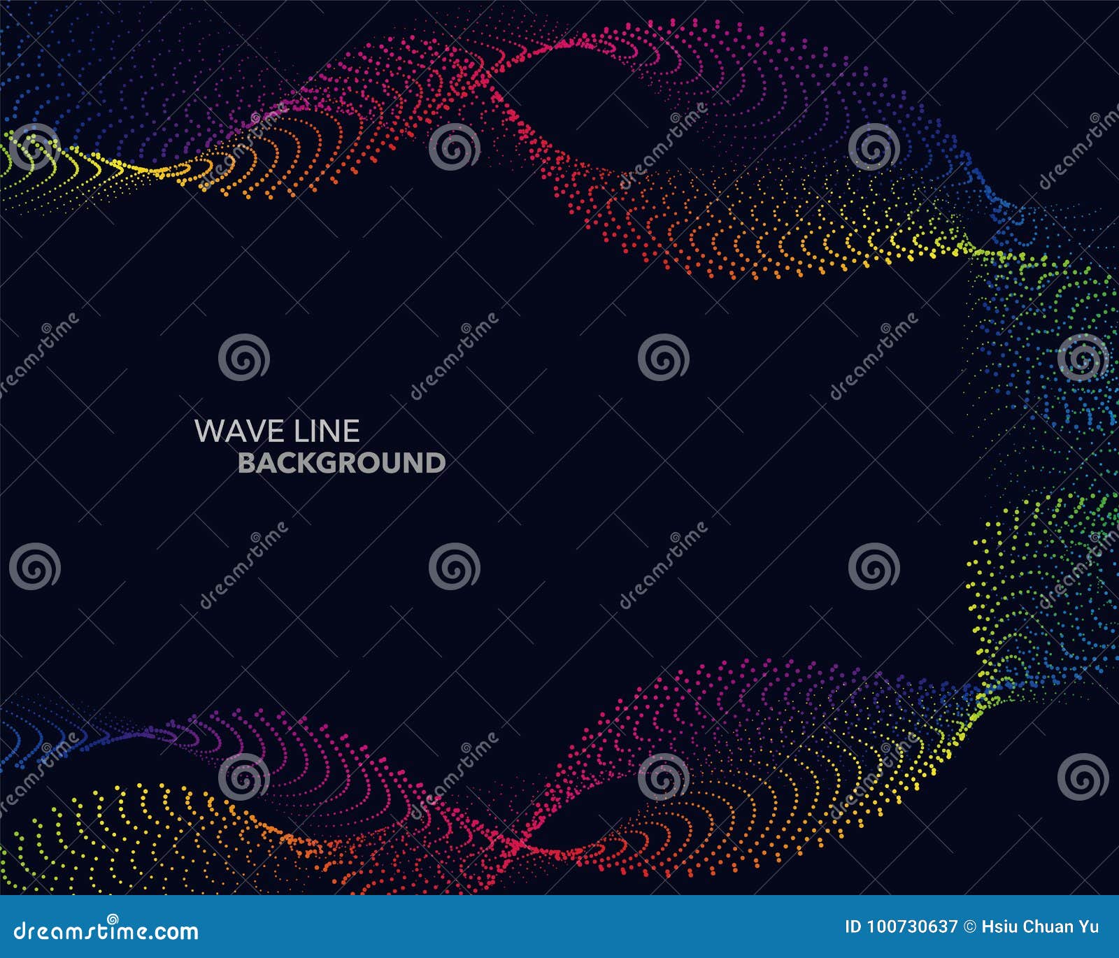 Elegant Abstract Vector Spectrum Rainbow Gradient Wave Dot Line Stock ...