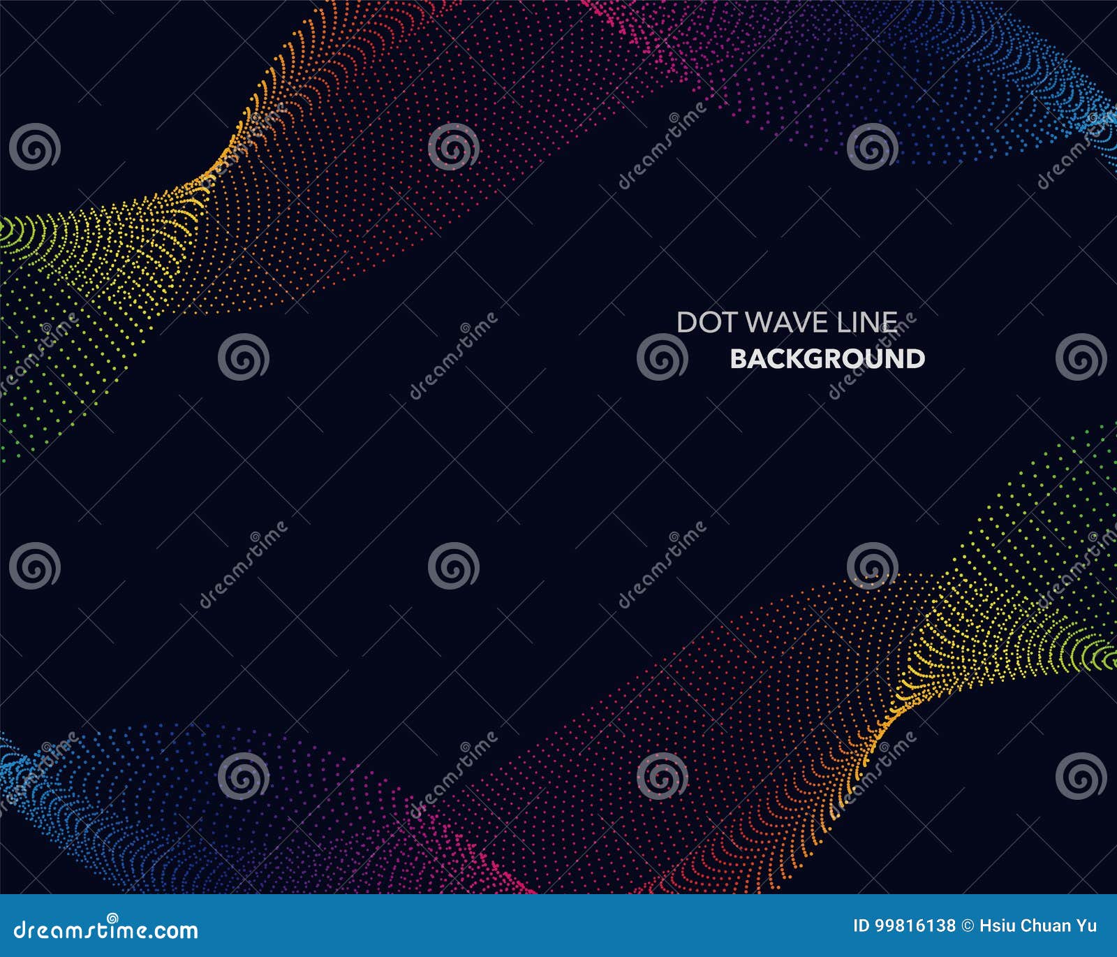 Elegant Abstract Vector Spectrum Rainbow Gradient Wave Dot Line Stock ...