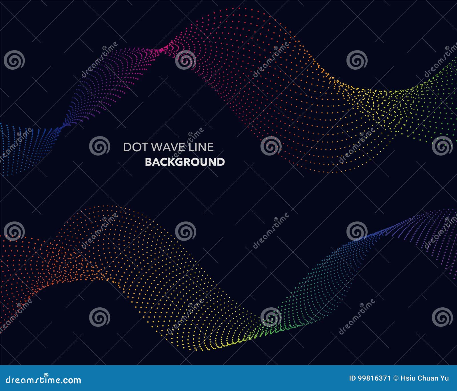 Elegant Abstract Vector Spectrum Rainbow Gradient Wave Dot Line Stock ...