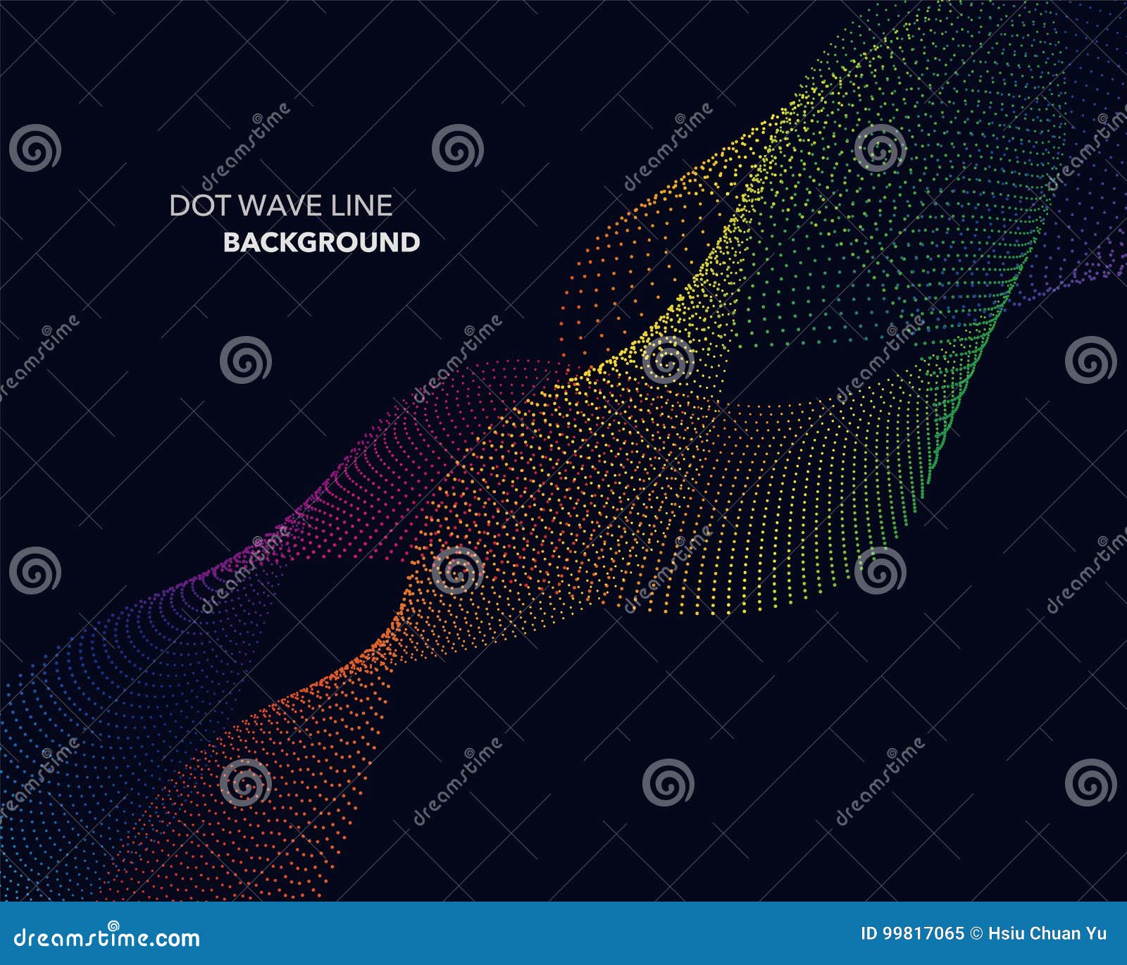 Elegant Abstract Vector Spectrum Rainbow Gradient Wave Dot Line Stock ...