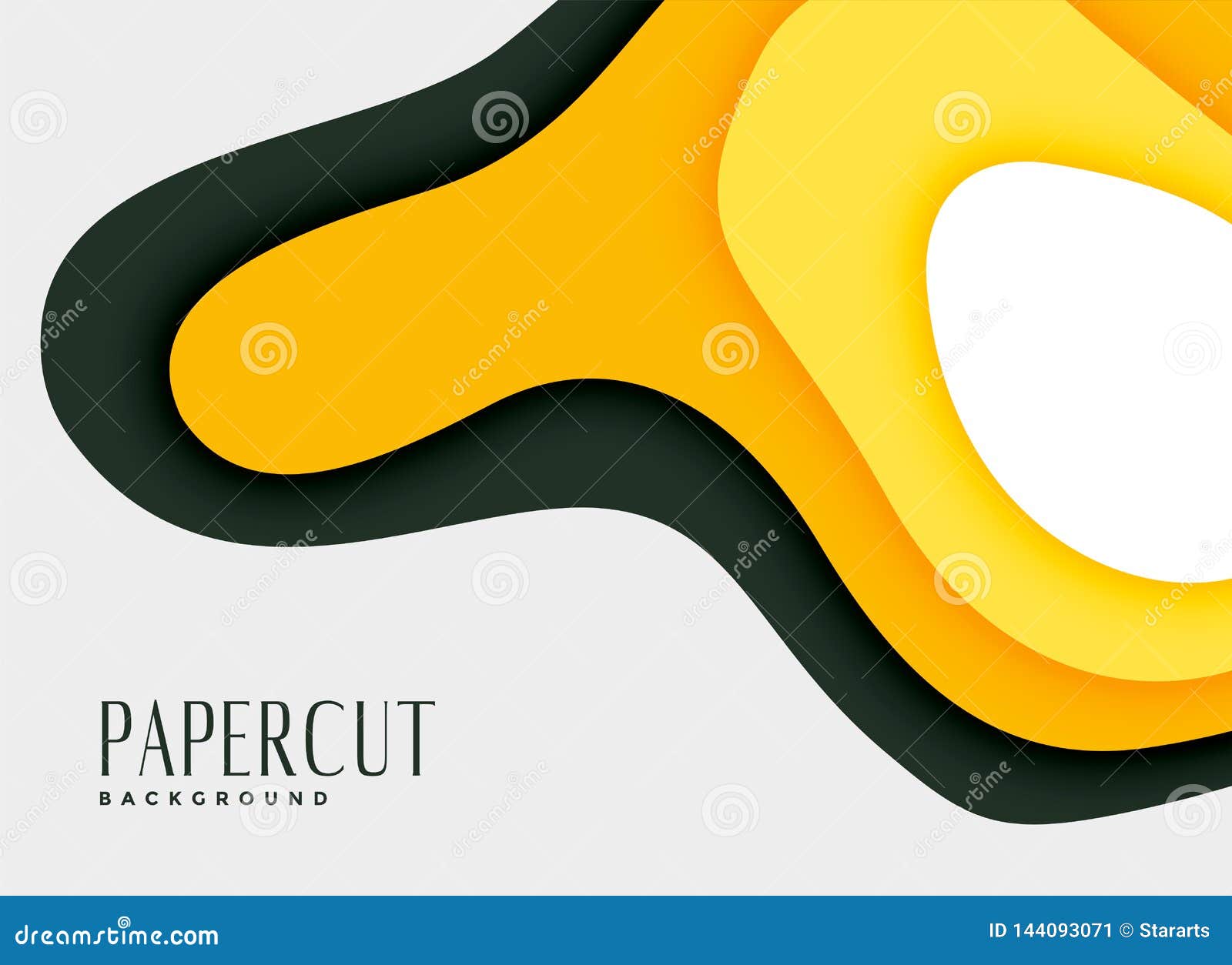 Elegant Abstract Yellow Theme Papercut Background Stock Vector ...