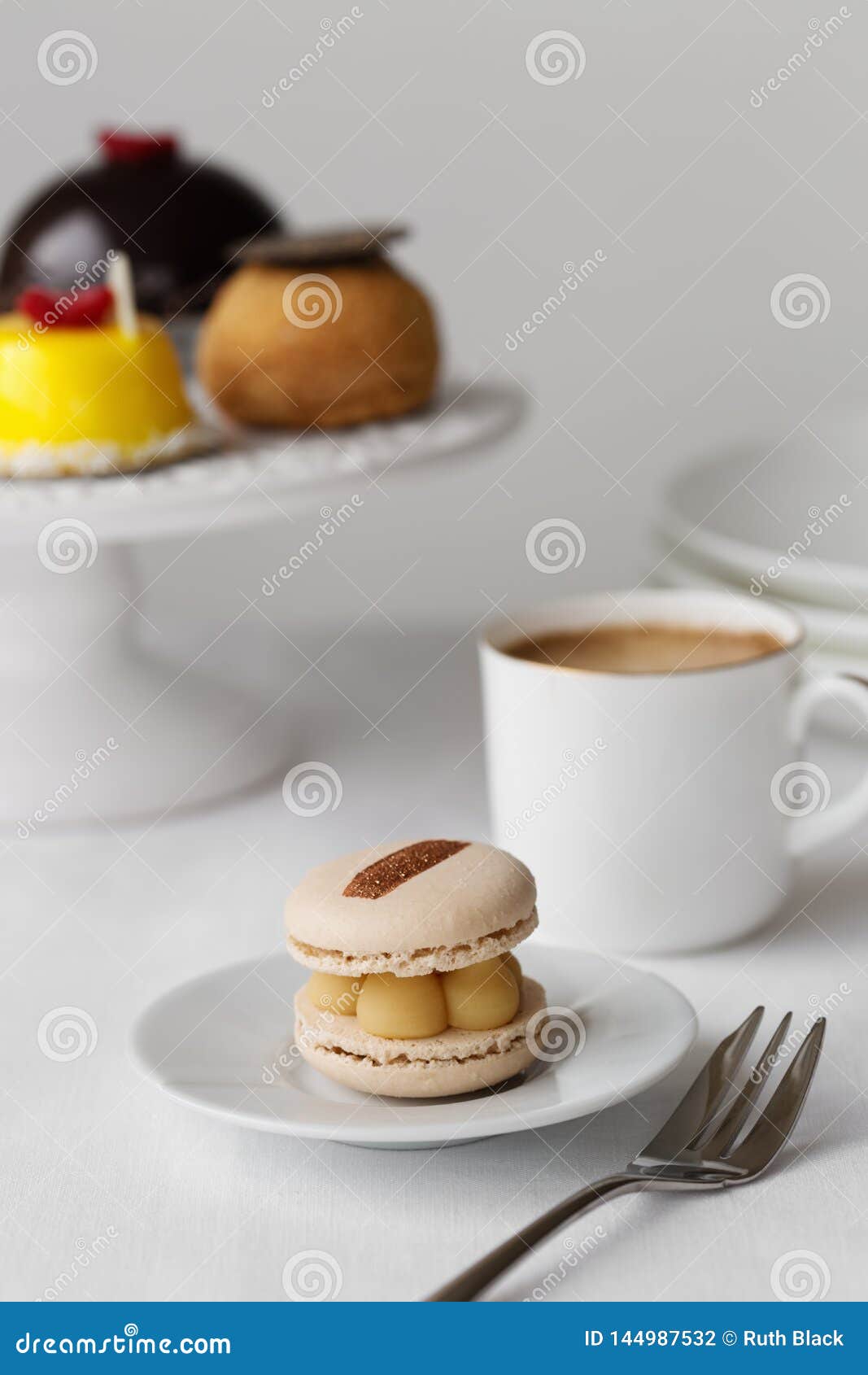 Elegant Afternoon Tea with Macaron Stock Photo - Image of baked, luxury ...