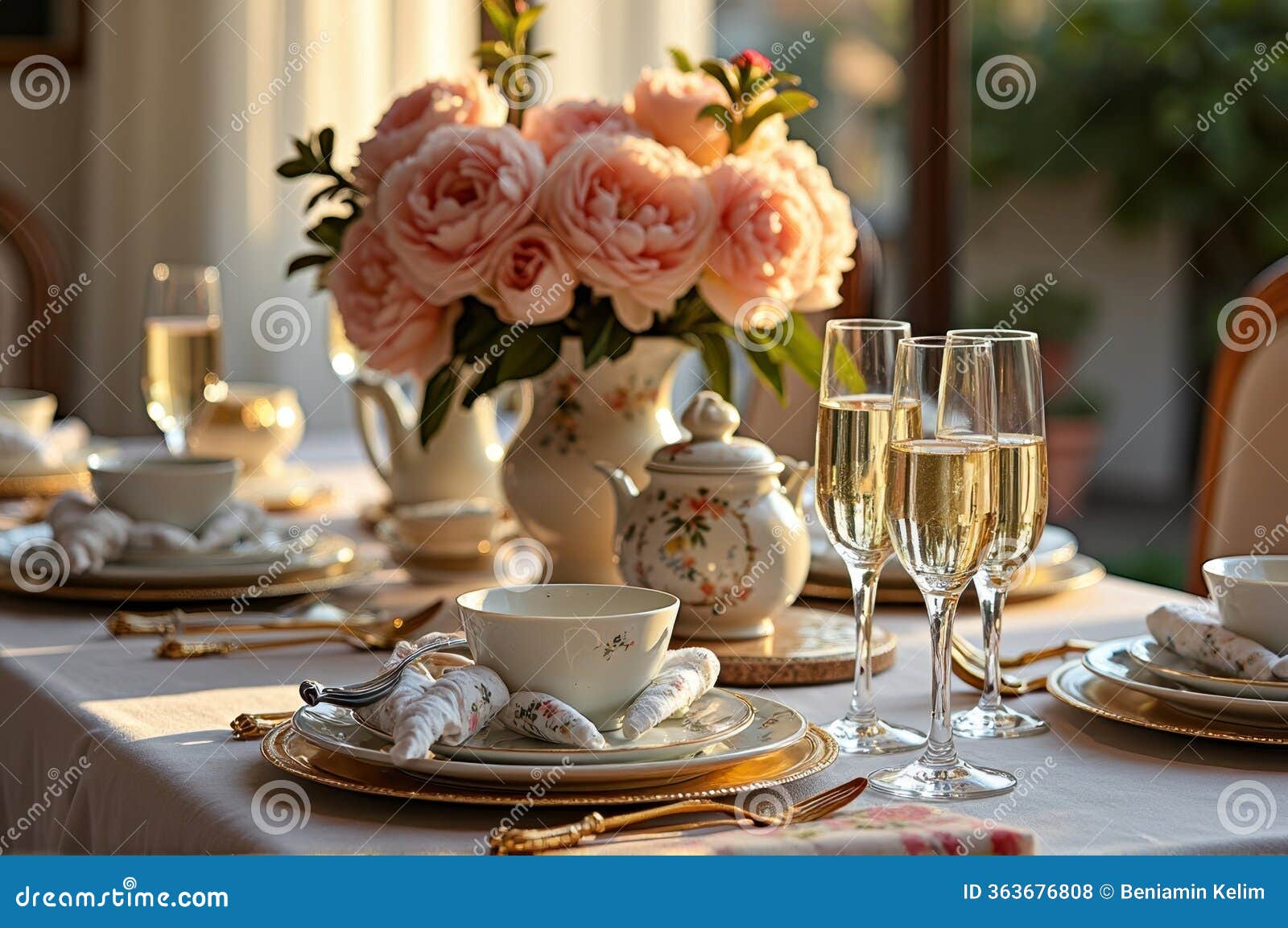 Afternoon Tea With Roses Cupcakes In Vintage Teacup Ans Brew On Shabby ...