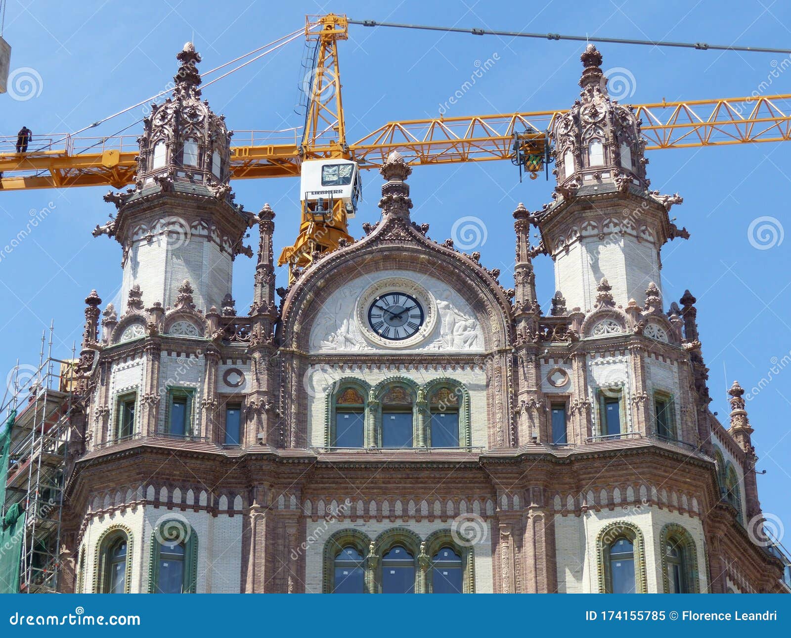 Elegant Ancient Building of Budapest in Restructuring, Hungary ...