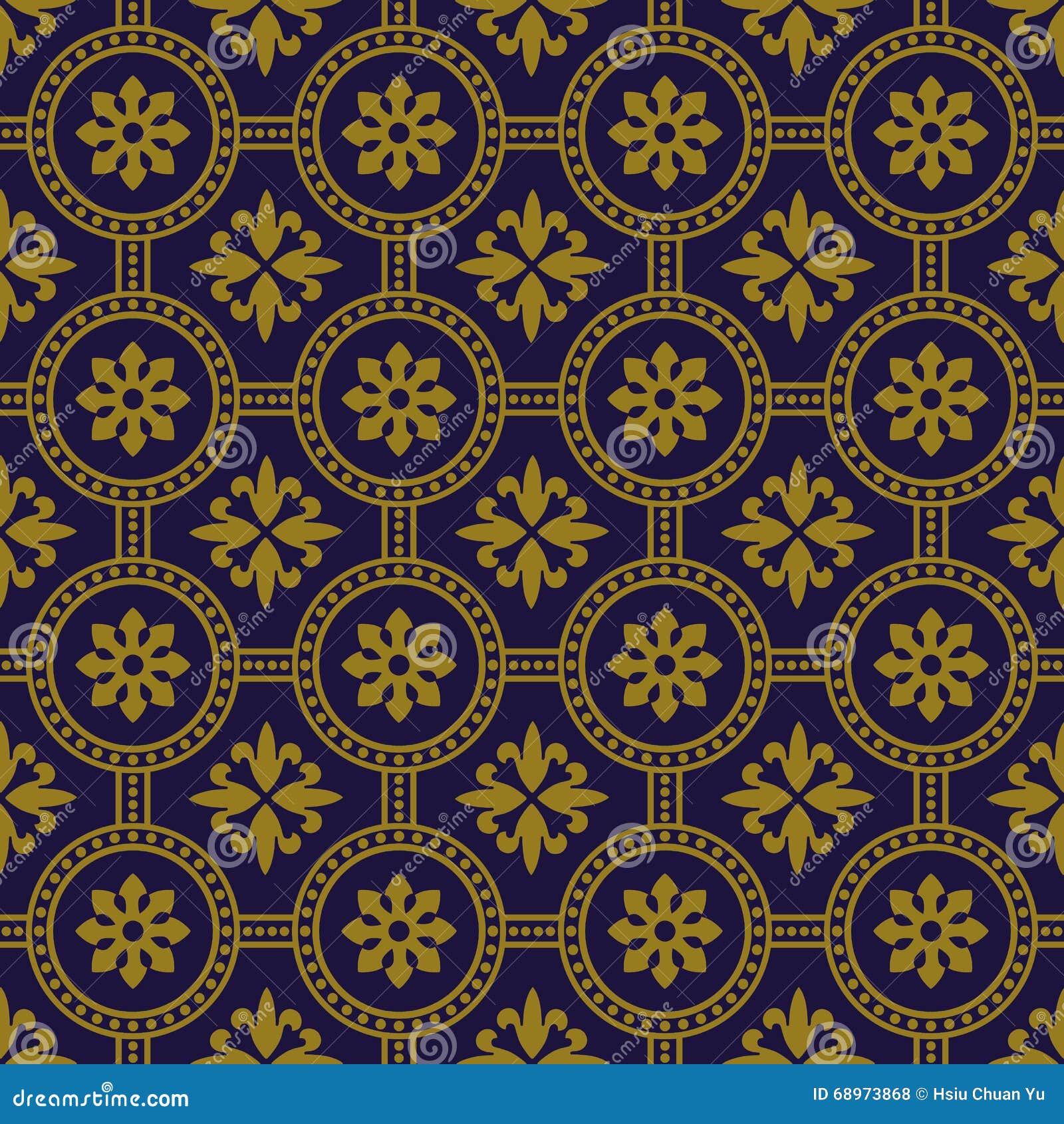 Elegant Antique Background Image of Round Cross Dot Line Flower Pattern ...