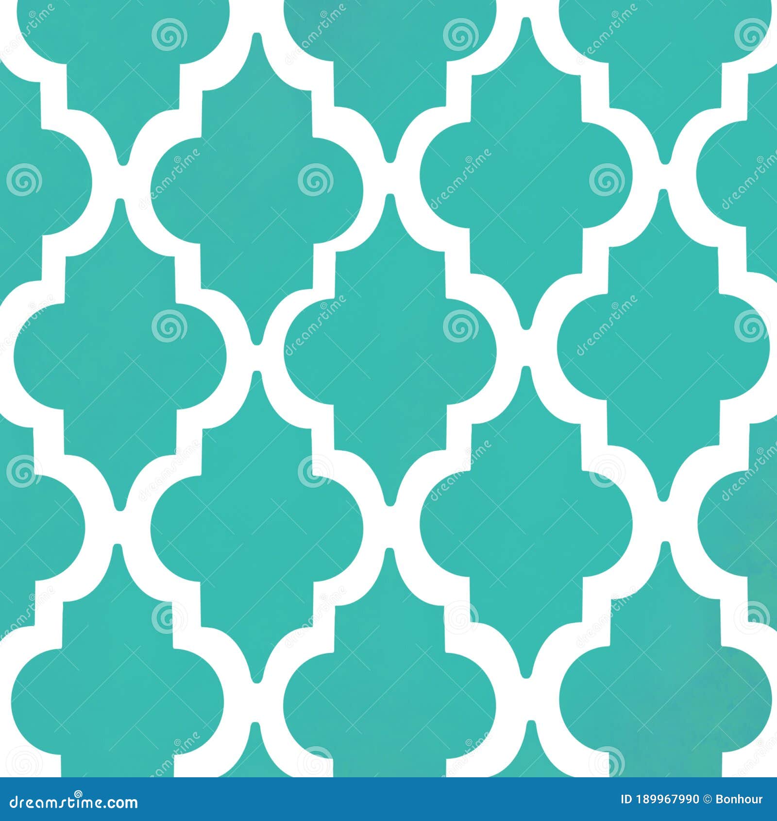 Turquoise Quatrefoil Abstract Pattern Digital Illustration Stock ...