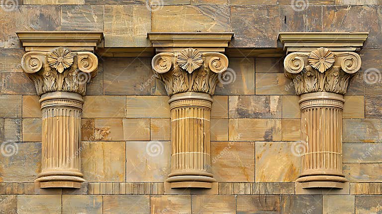 Elegant Architectural Columns in Classic Style Stock Illustration ...