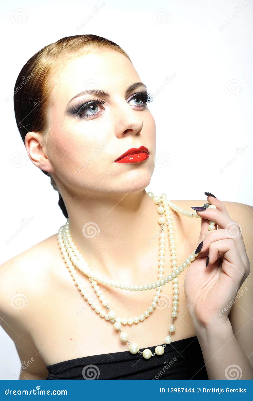 Elegant Aristocratic Beauty Female Face Stock Photo - Image of ...