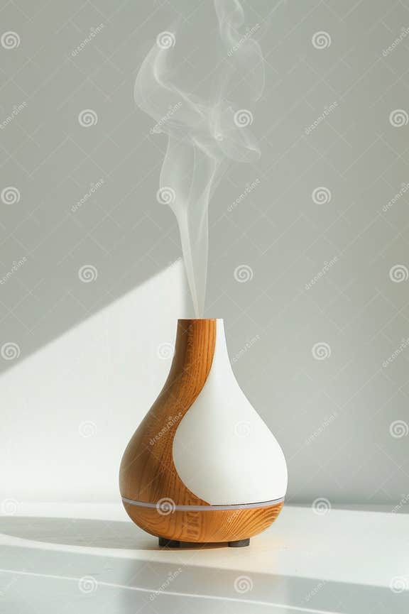 Elegant Aromatherapy Diffuser Releasing Steam in a Serene Indoor ...