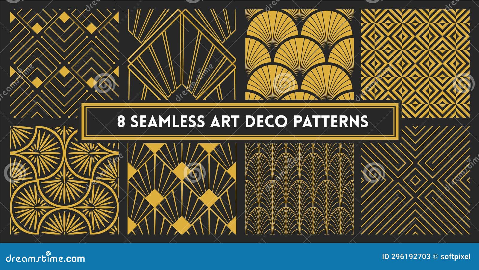 Elegant Art Deco Seamless Luxury Design Pattern Set Stock Vector ...