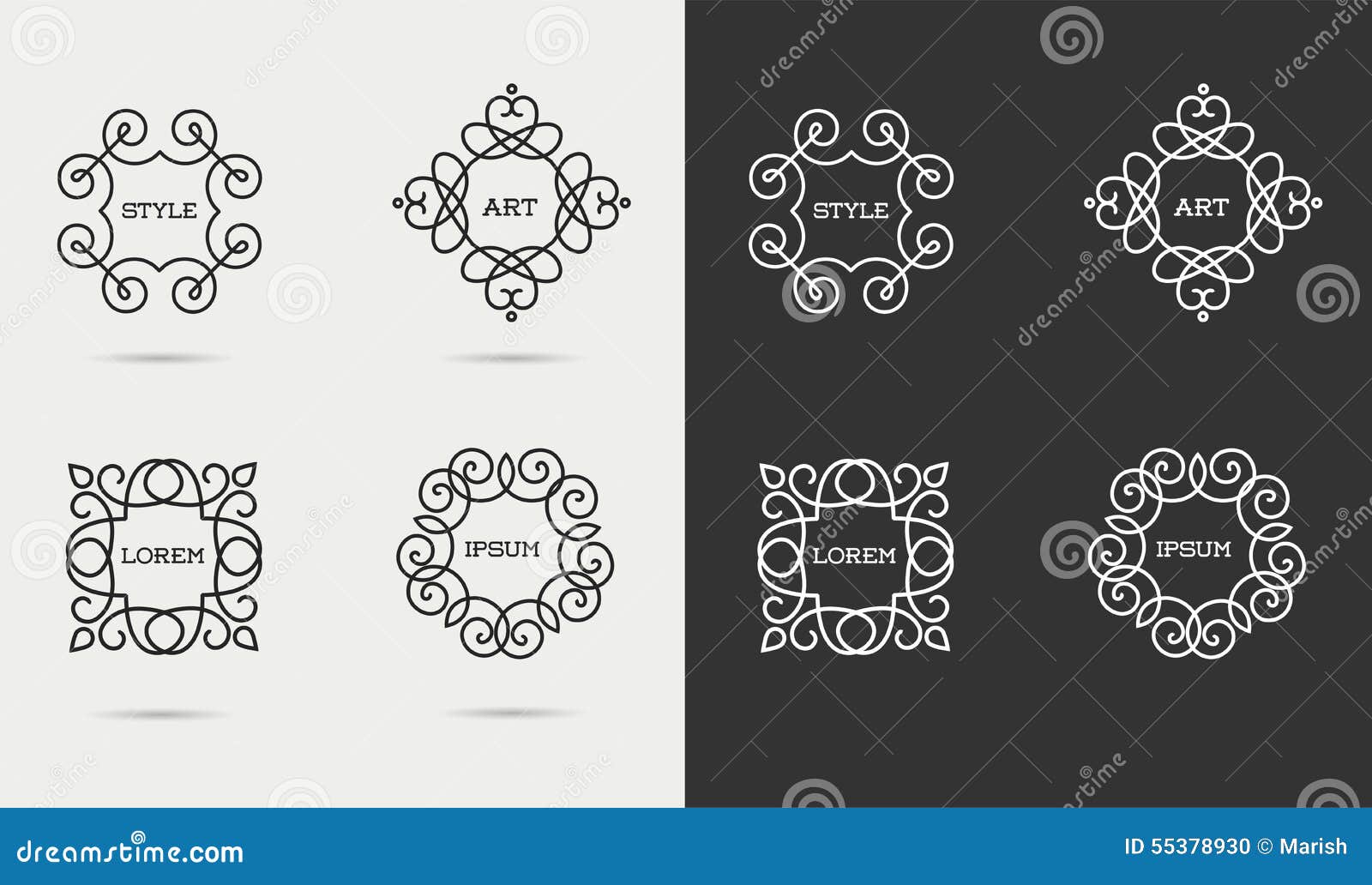 Elegant Art Line Monogram Logo Design Stock Vector - Illustration of ...