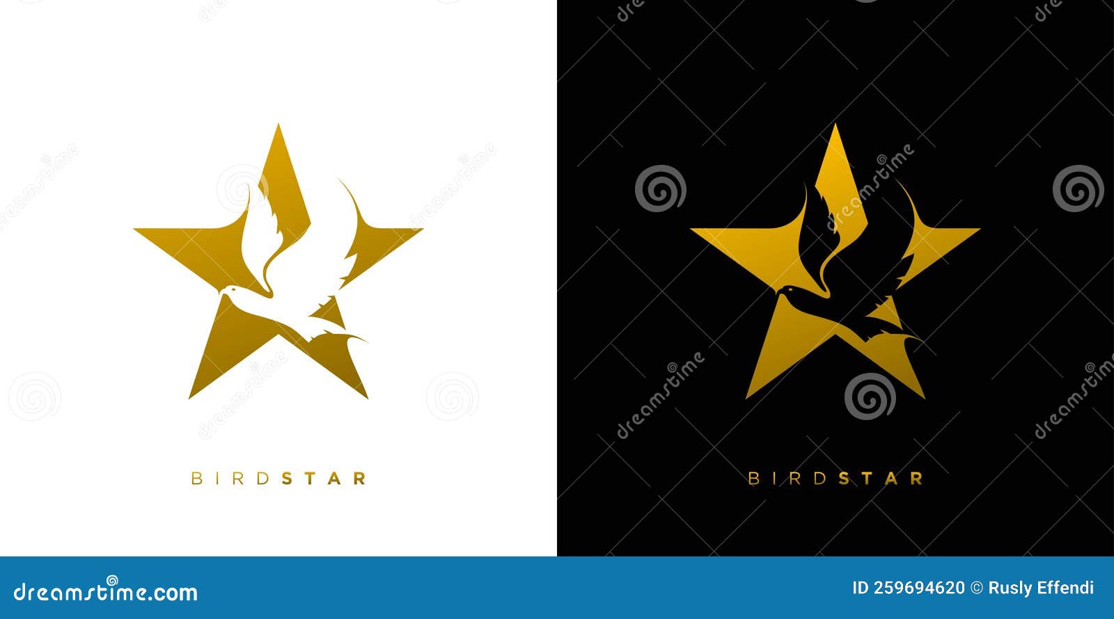 Elegant and Attractive Bird Star Logo Design Stock Vector ...