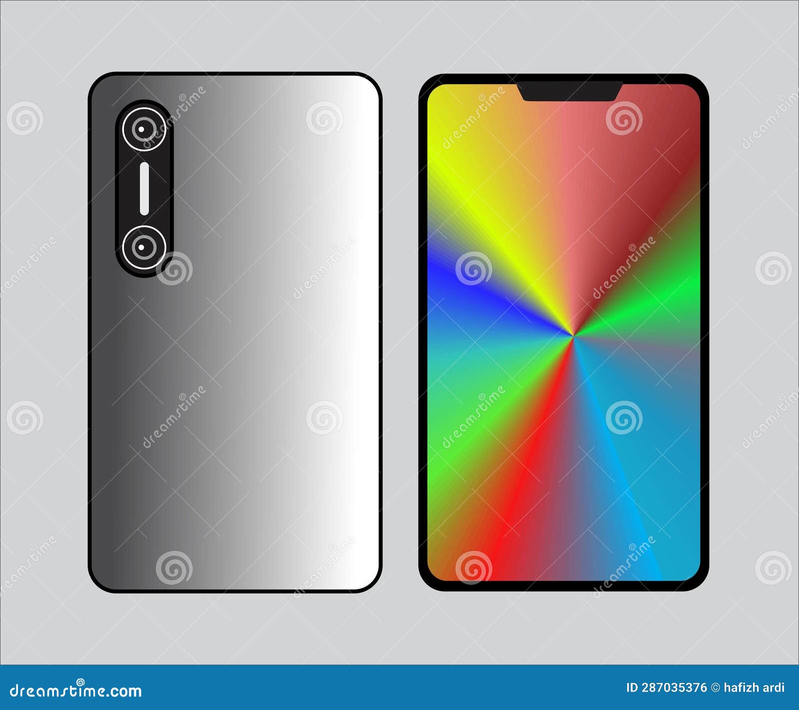 Elegant Back and Front Side Mobile Phone Vector Stock Vector ...