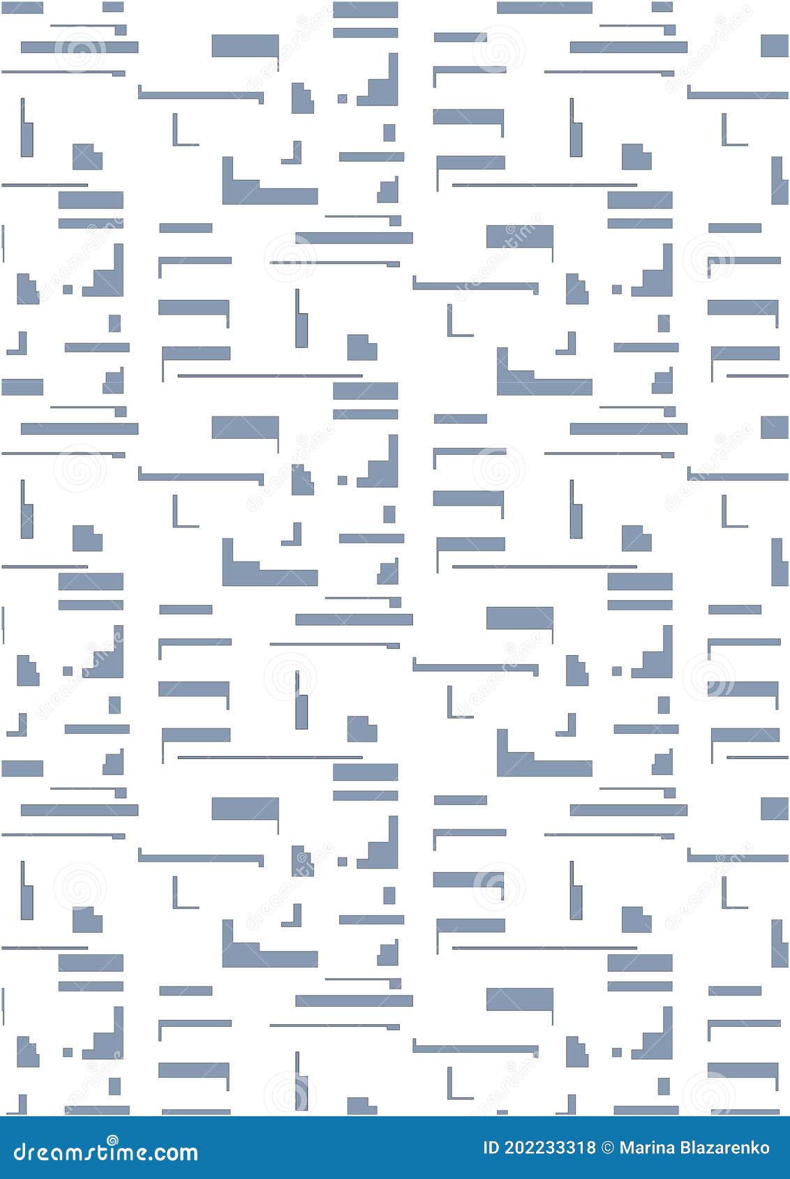 Gray-blue Pattern of Geometric Shapes Stock Illustration - Illustration ...