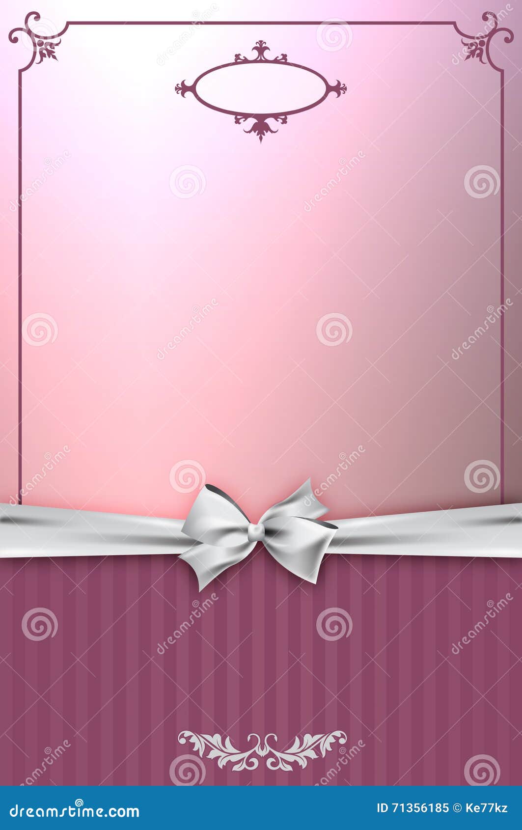 Elegant Background with Decorative Elements and Ribbon with Bow. Stock ...